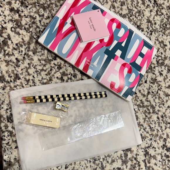 kate spade | Accessories | Kate Spade Layered Logo Pencil Case New ...